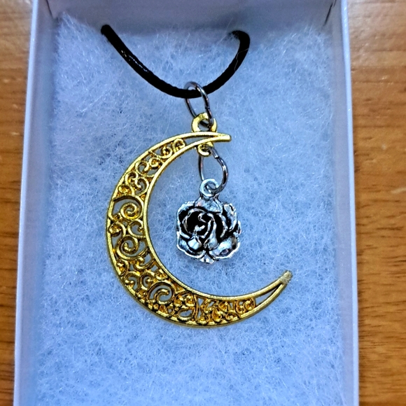 Jewelry | Crescent Moon Rose Necklace | Poshmark